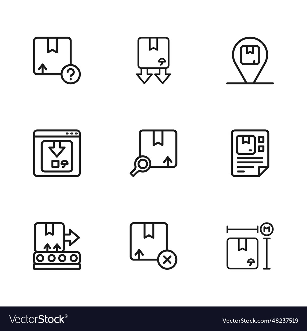 Set line carton cardboard box waybill cardboard Vector Image