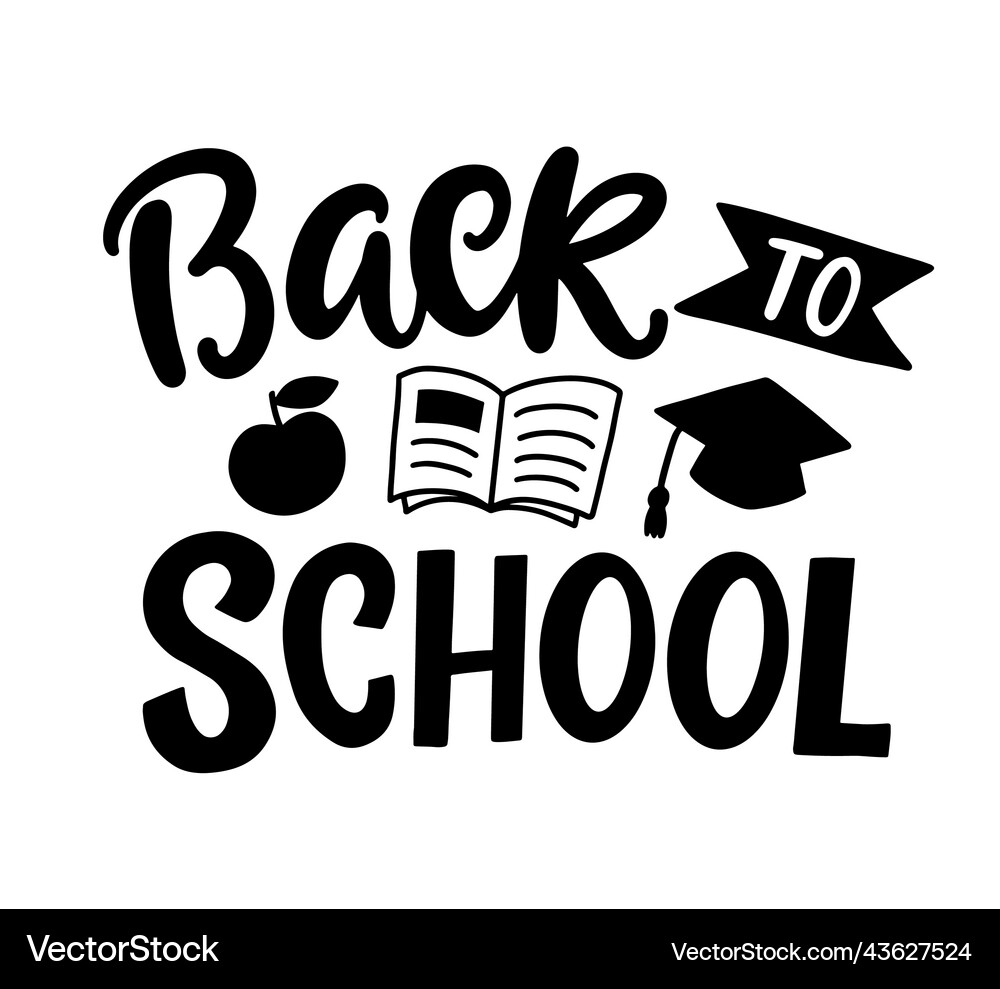 Back to school hand lettering banner Royalty Free Vector