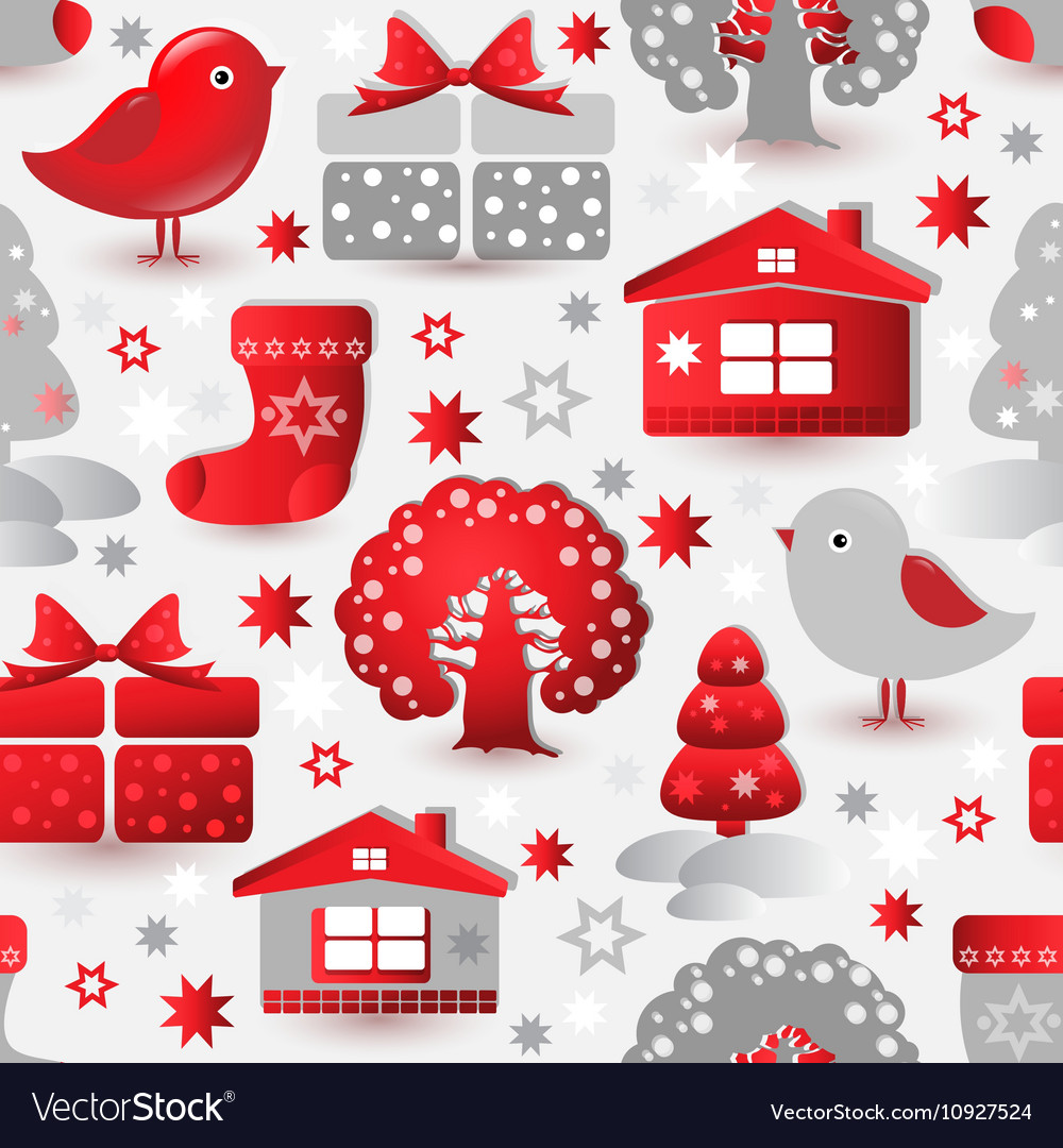 Christmas seamless pattern include tree house Vector Image