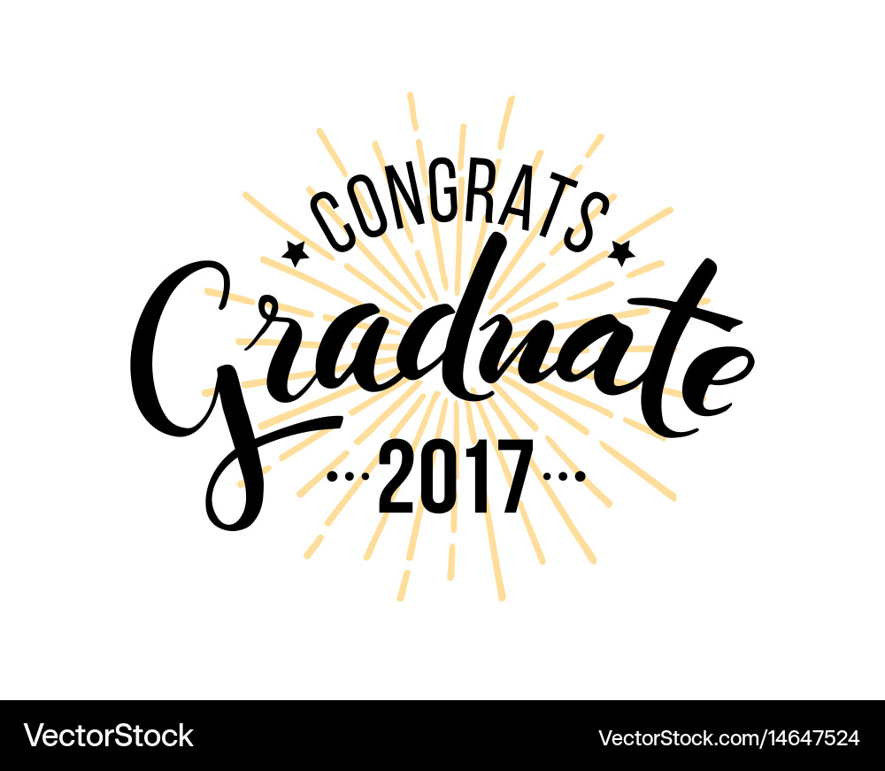 Congratulations graduate 2017 Royalty Free Vector Image