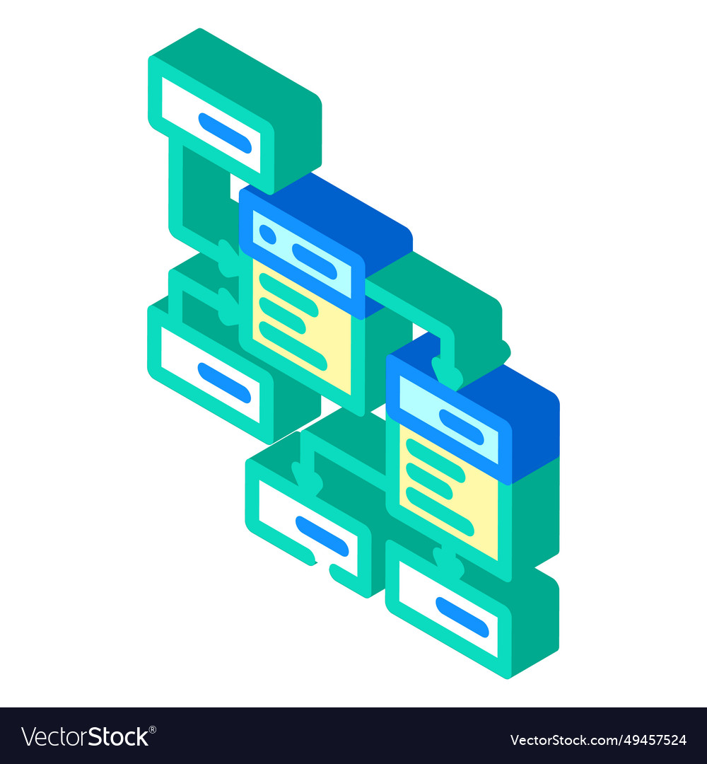 Database design isometric icon Royalty Free Vector Image