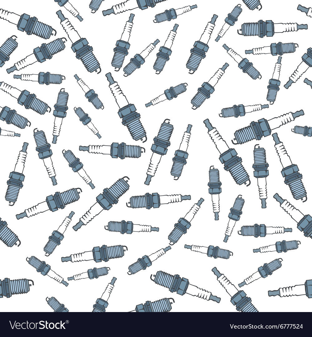 Spark plugs seamless pattern Royalty Free Vector Image