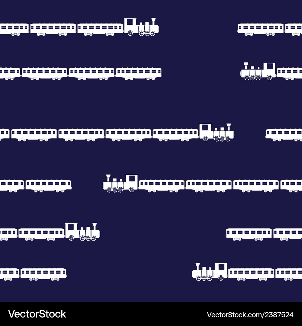 Train locomotive and wagon seamless pattern eps10 Vector Image