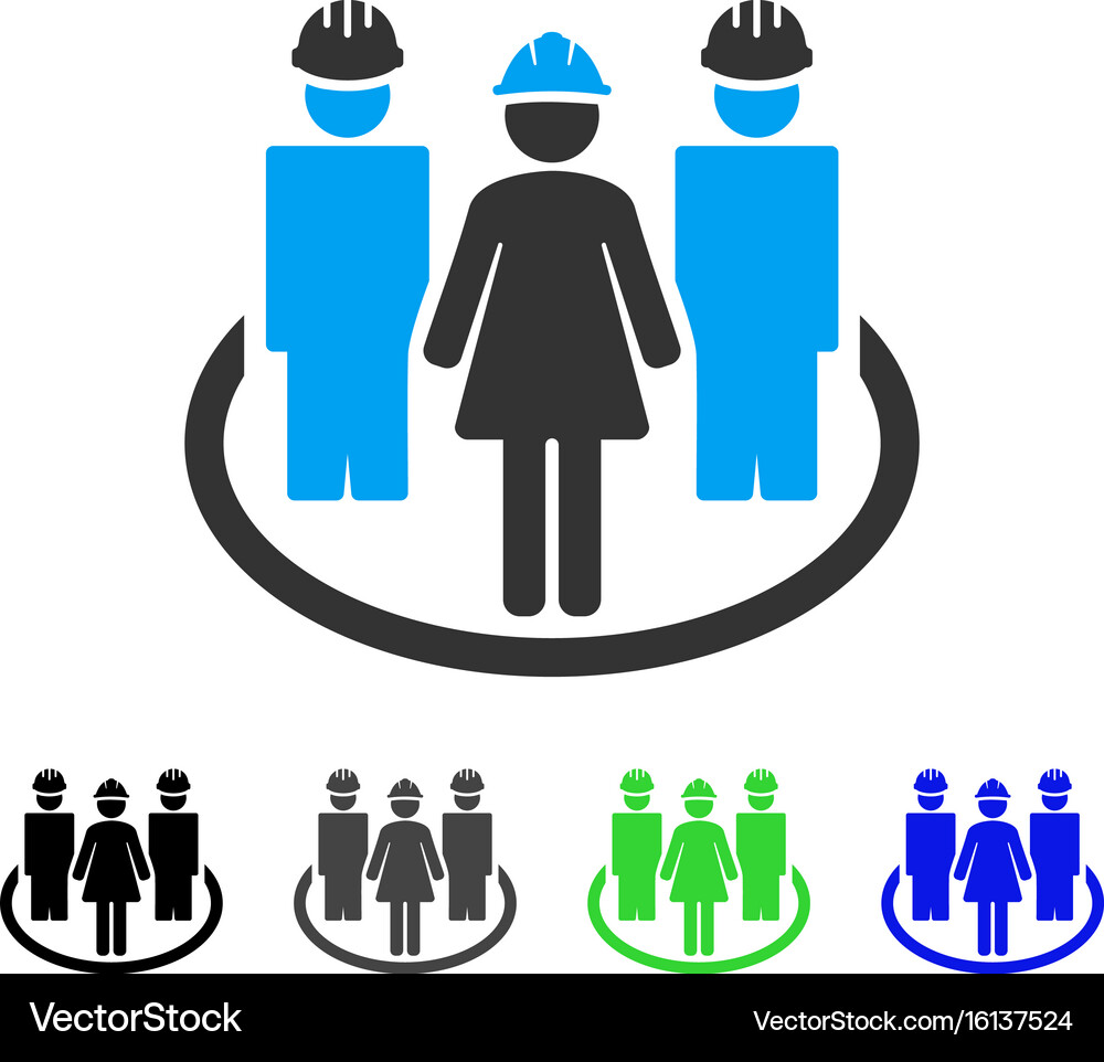 Worker social relations flat icon Royalty Free Vector Image