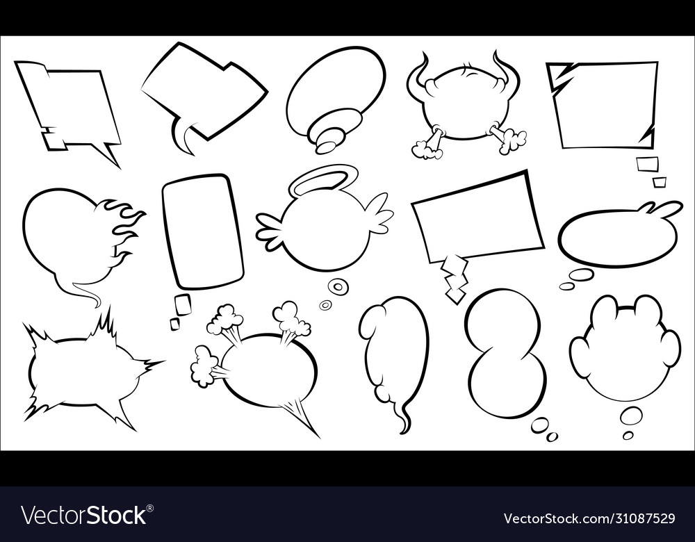 Comic style speech bubbles collection funny Vector Image