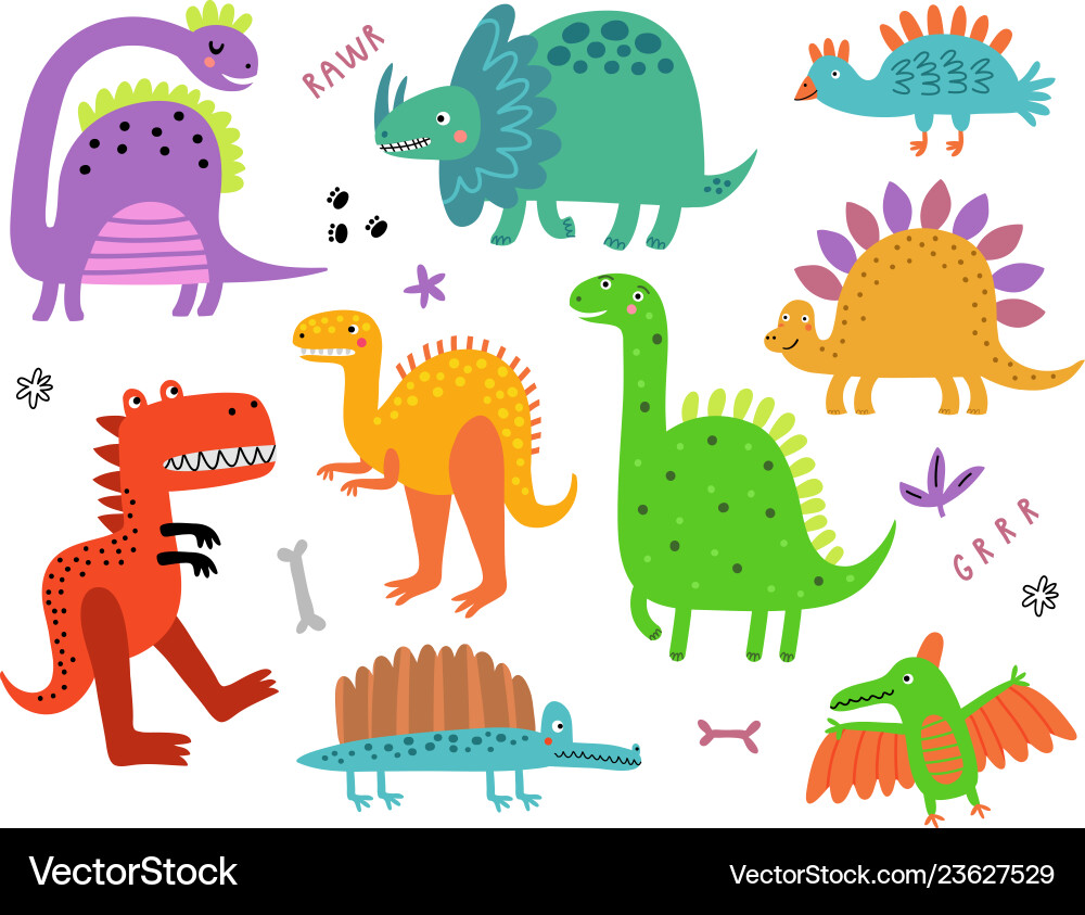 Dinosaurs background Royalty Free Vector Image