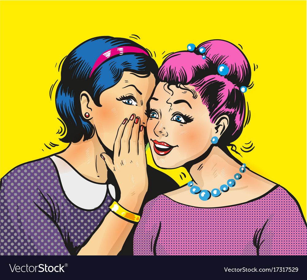 Pop Art Girls Share Secrets Pin Up Comic Vector Image