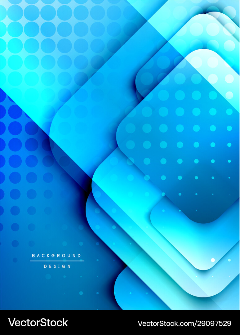 Rounded squares shapes composition geometric Vector Image