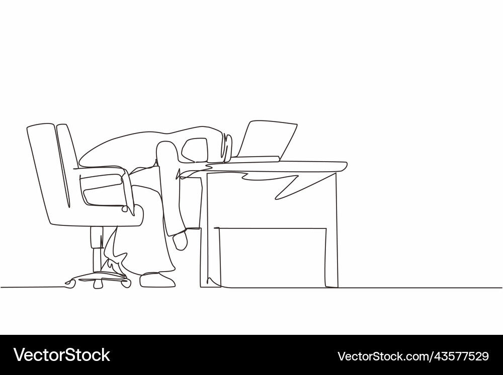 Single one line drawing professional burnout Vector Image