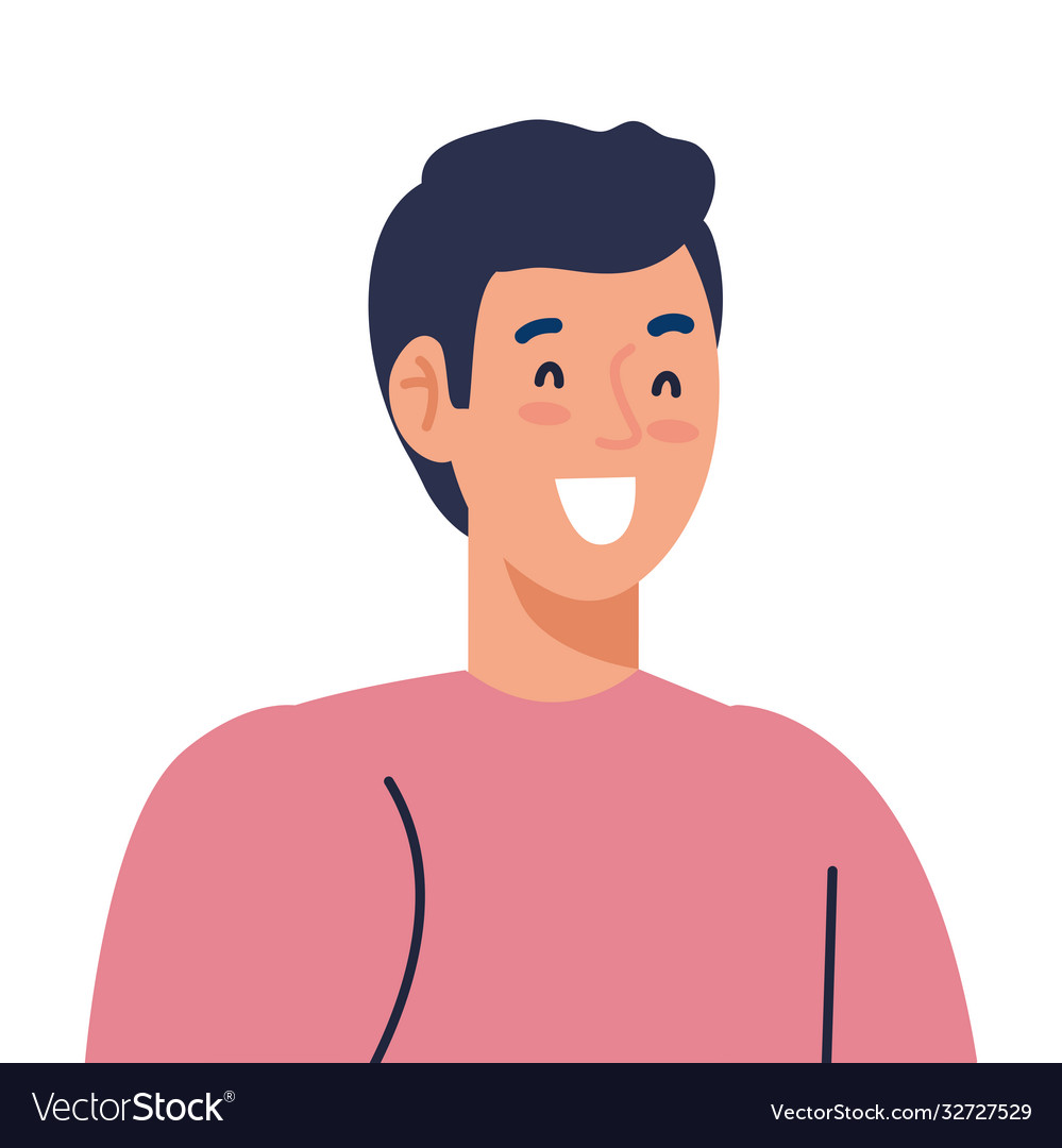 Young man on white background Royalty Free Vector Image