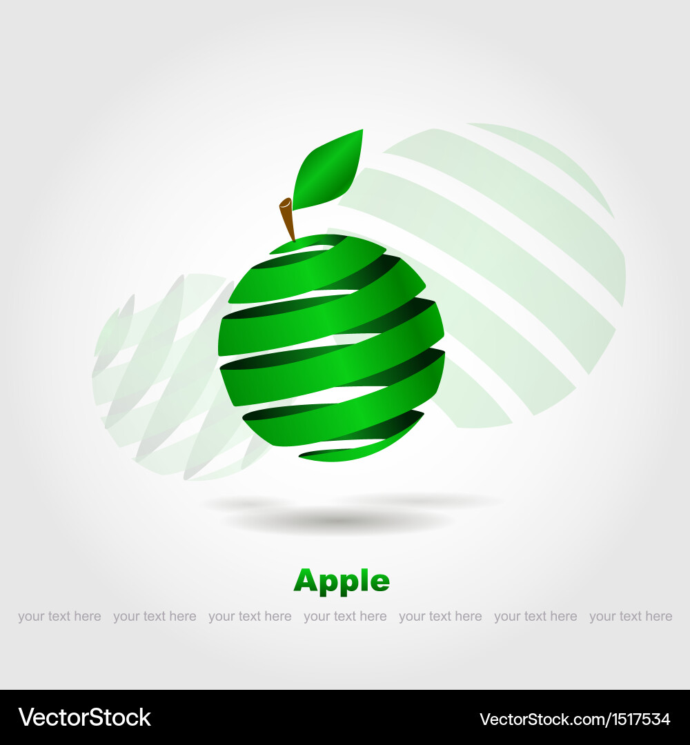 Abstract green apple Royalty Free Vector Image