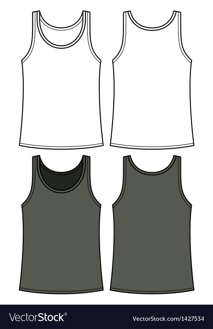 Black And White Singlet Template Royalty Free Vector Image