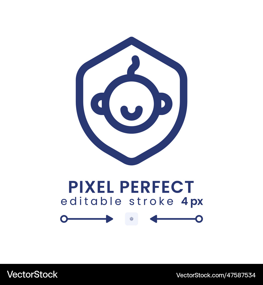 Child safety linear desktop icon Royalty Free Vector Image