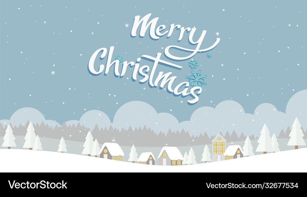 Christmas and landscape background Royalty Free Vector Image