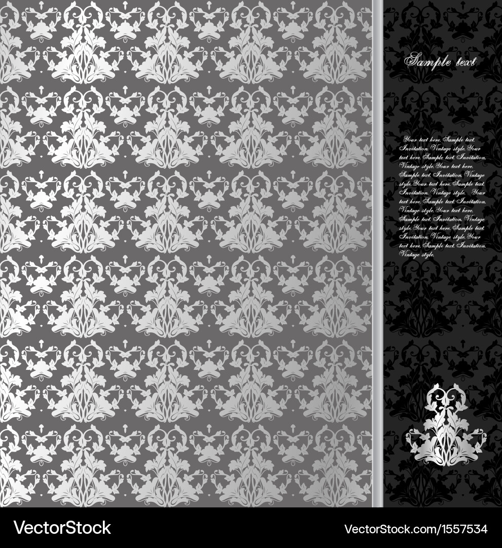Floral seamless silver background Royalty Free Vector Image