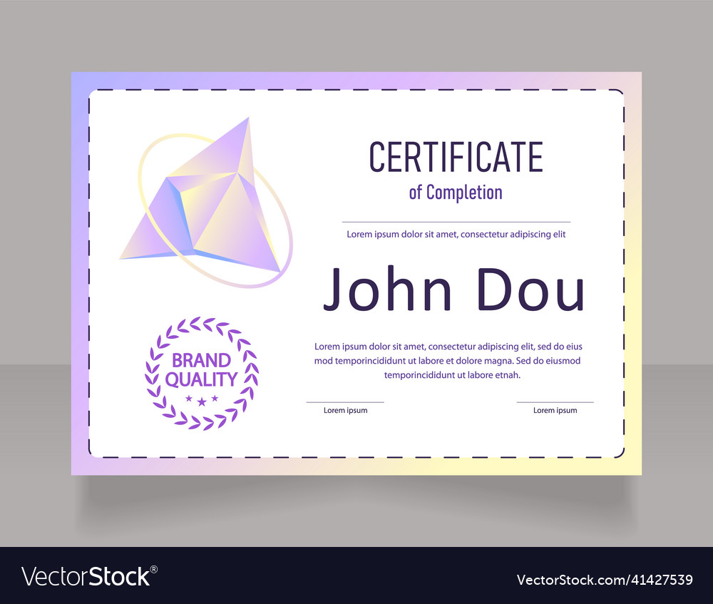 Class certificate design template Royalty Free Vector Image
