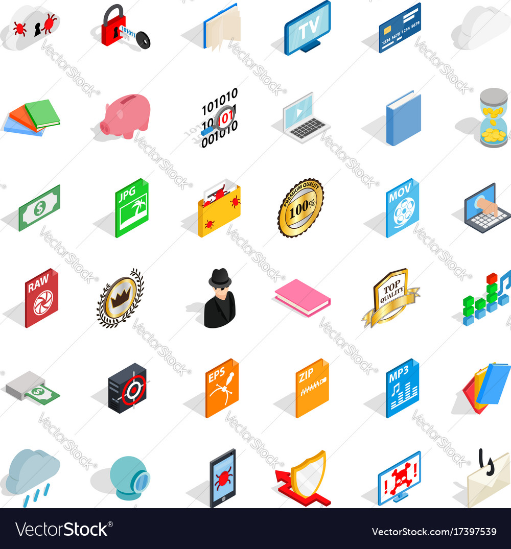 File icons set isometric style Royalty Free Vector Image