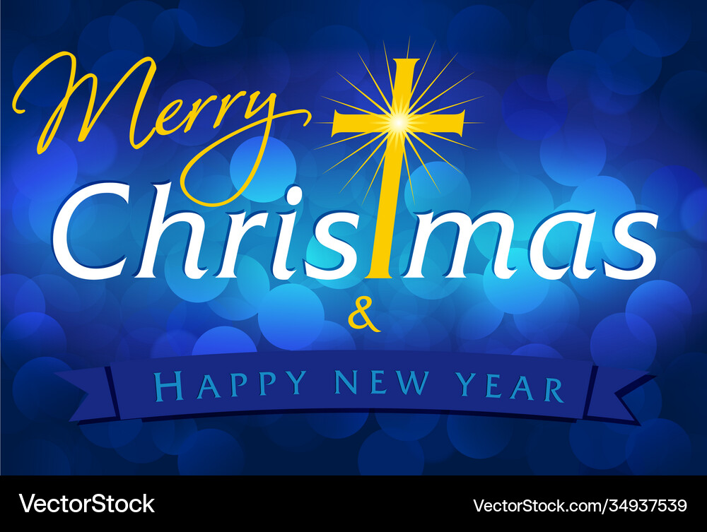 Merry christmas card blue Royalty Free Vector Image