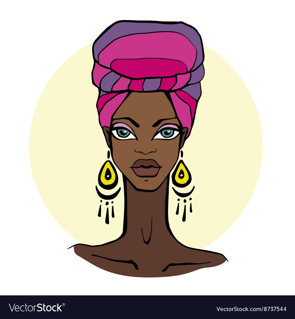 African Beautiful Woman Portrait Royalty Free Vector Image