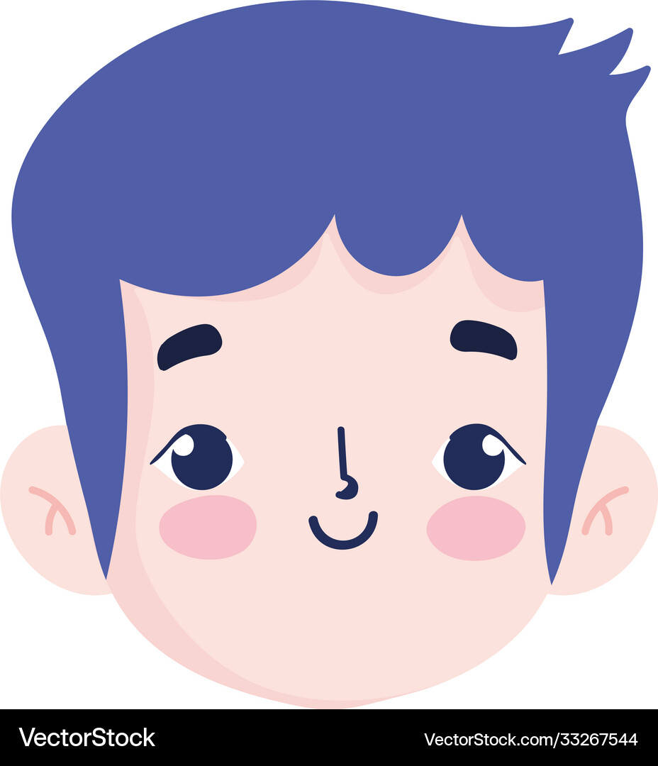 Cartoon avatar face boy smiling expression Vector Image