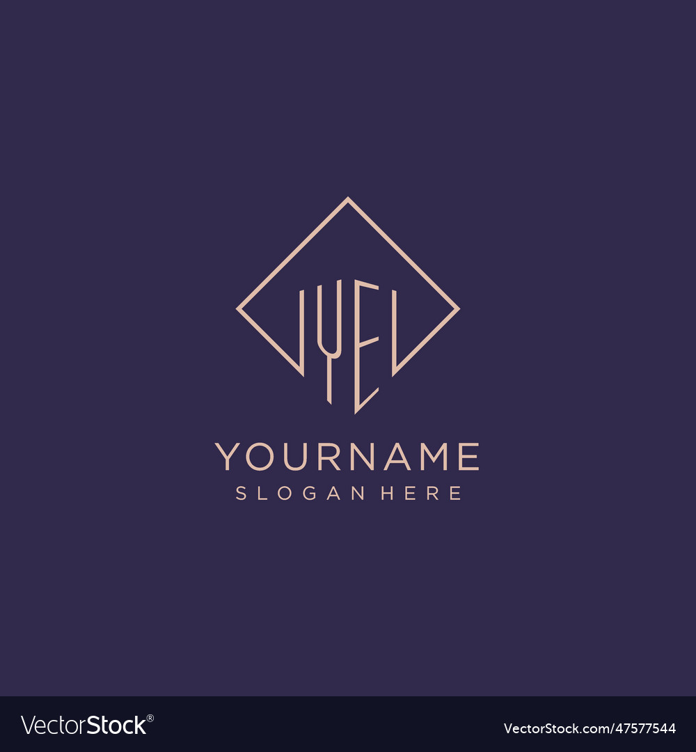 Initials ye logo monogram with rectangle style Vector Image