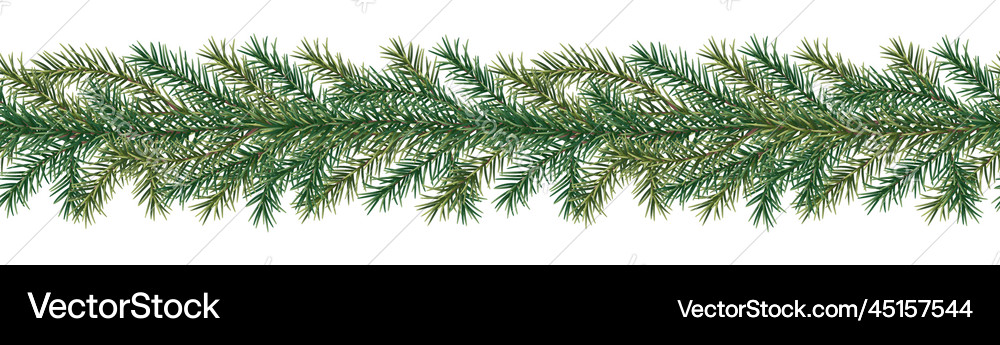 Seamless christmas tree garland isolated on white Vector Image
