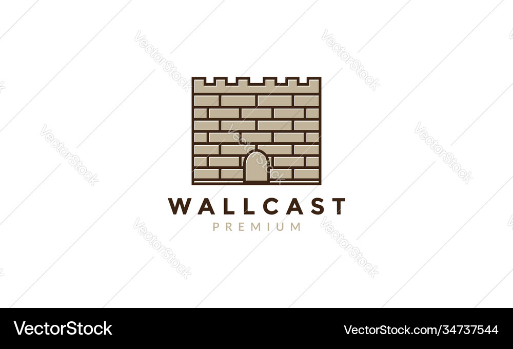 Stone wall castle vintage logo icon design Vector Image