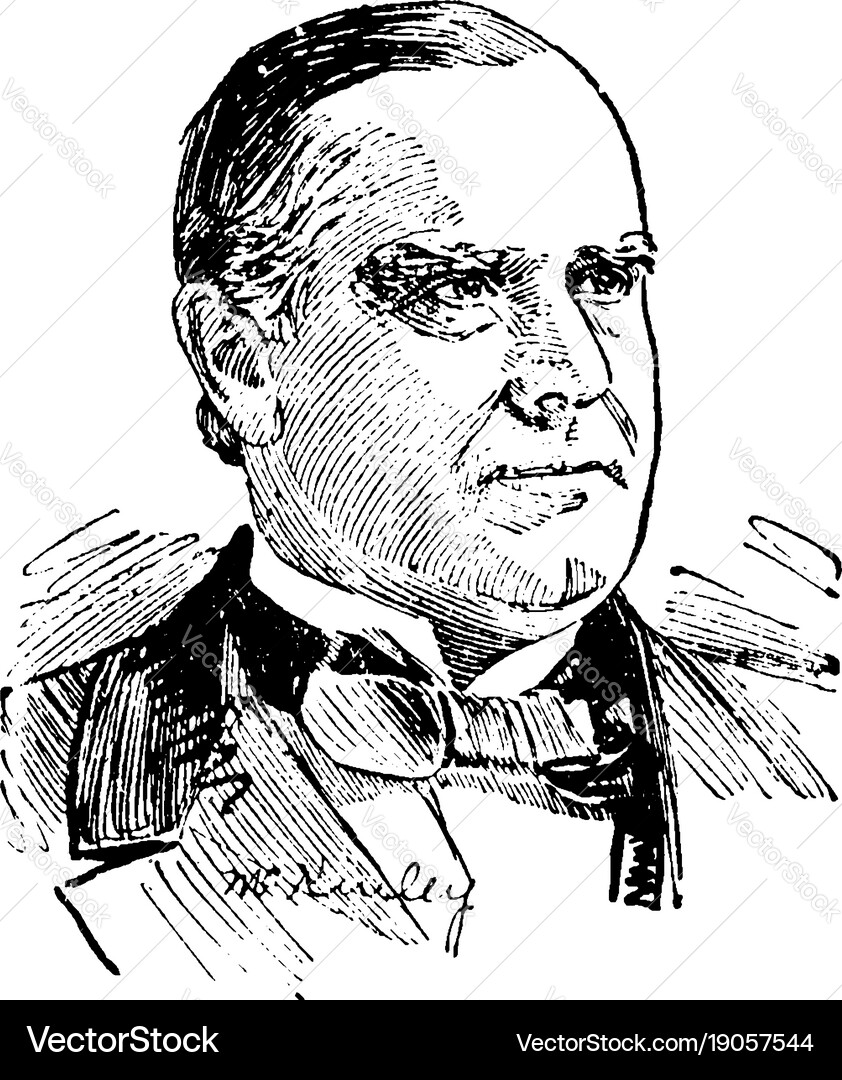William mckinley vintage Royalty Free Vector Image