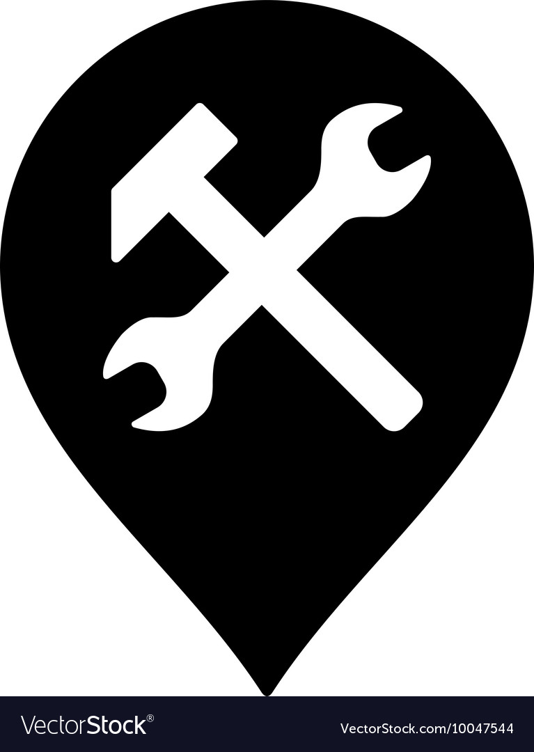 Workshop map marker flat icon Royalty Free Vector Image