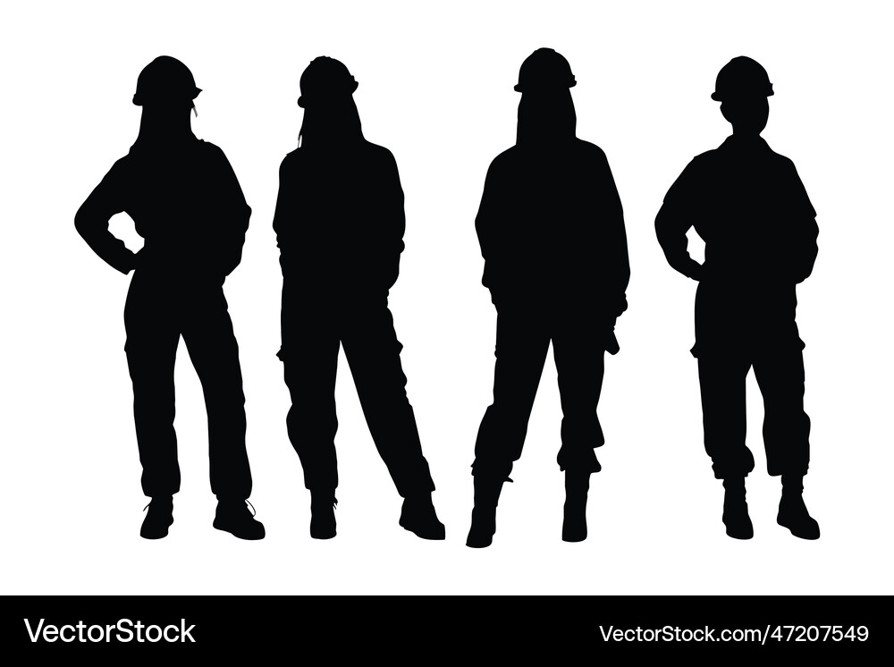 Female engineer wearing construction uniforms Vector Image