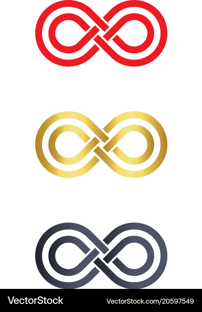 Infinity symbol logo icons Royalty Free Vector Image