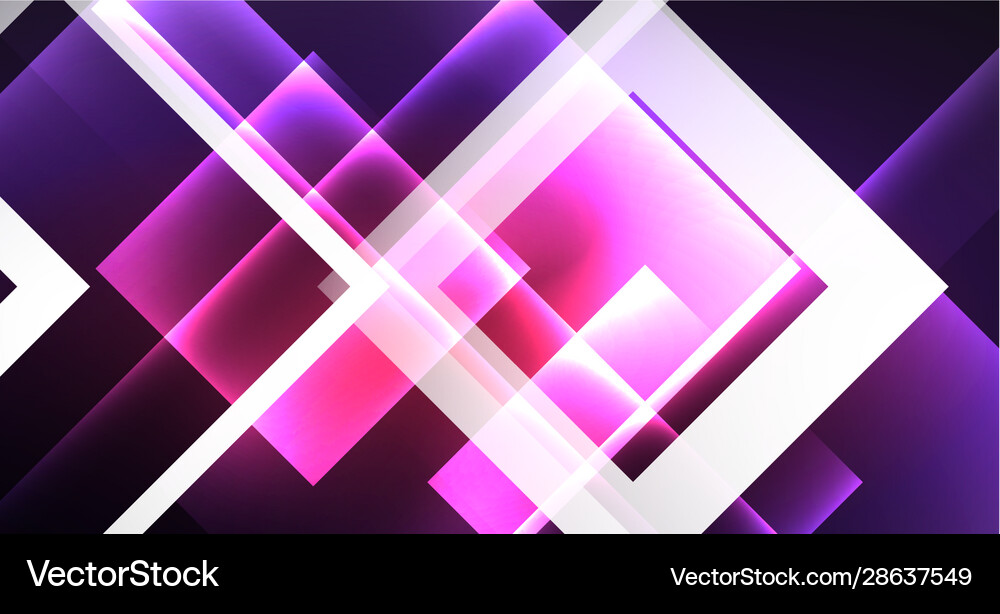Neon shiny color squares on black modern template Vector Image