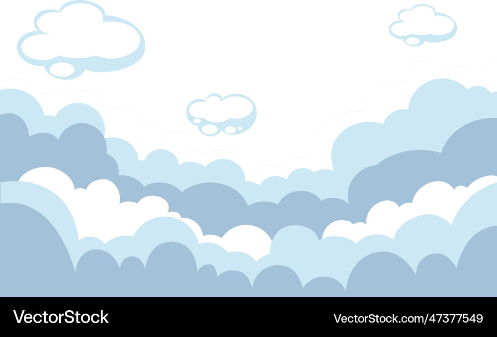 Sky with clouds on white background Royalty Free Vector