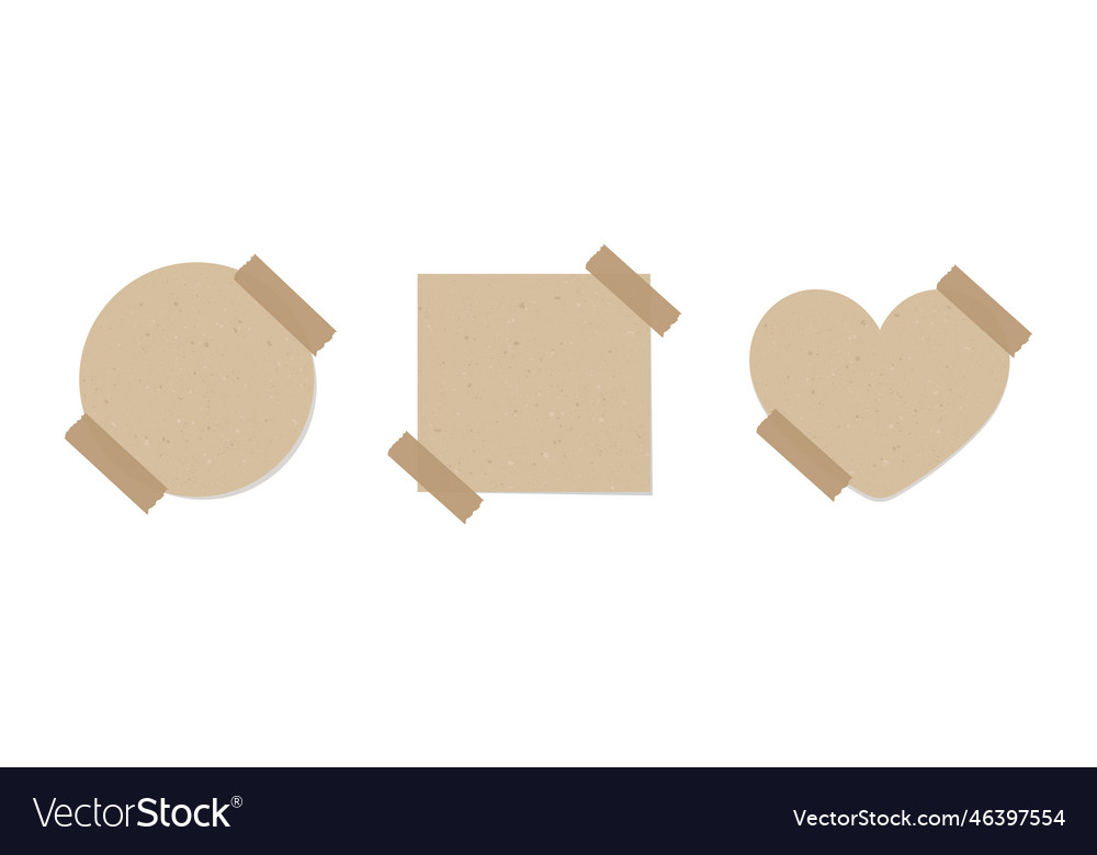 Aesthetic vintage brown paper note set recycled Vector Image Aesthetic vintage brown paper note set recycled Vector Image