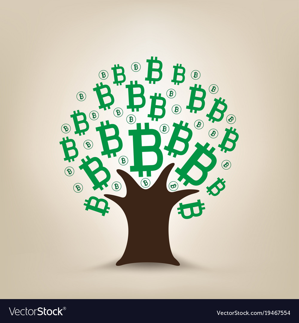 Bitcoin grows on tree Royalty Free Vector Image Bitcoin grows on tree Royalty Free Vector Image