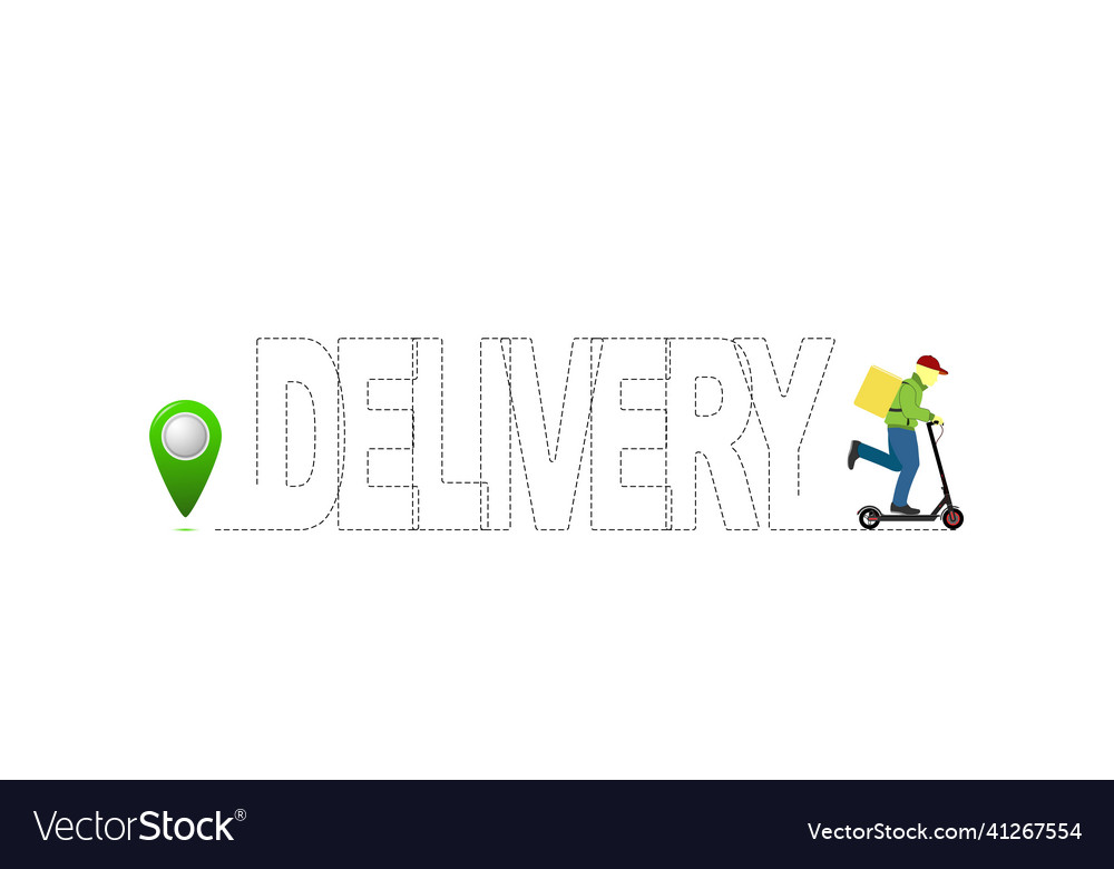 Inscription delivery is dotted in the form Vector Image