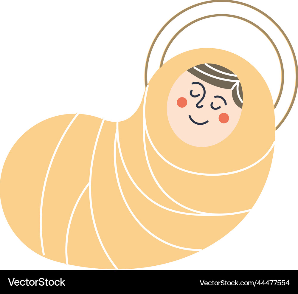 Jesus baby manger character Royalty Free Vector Image