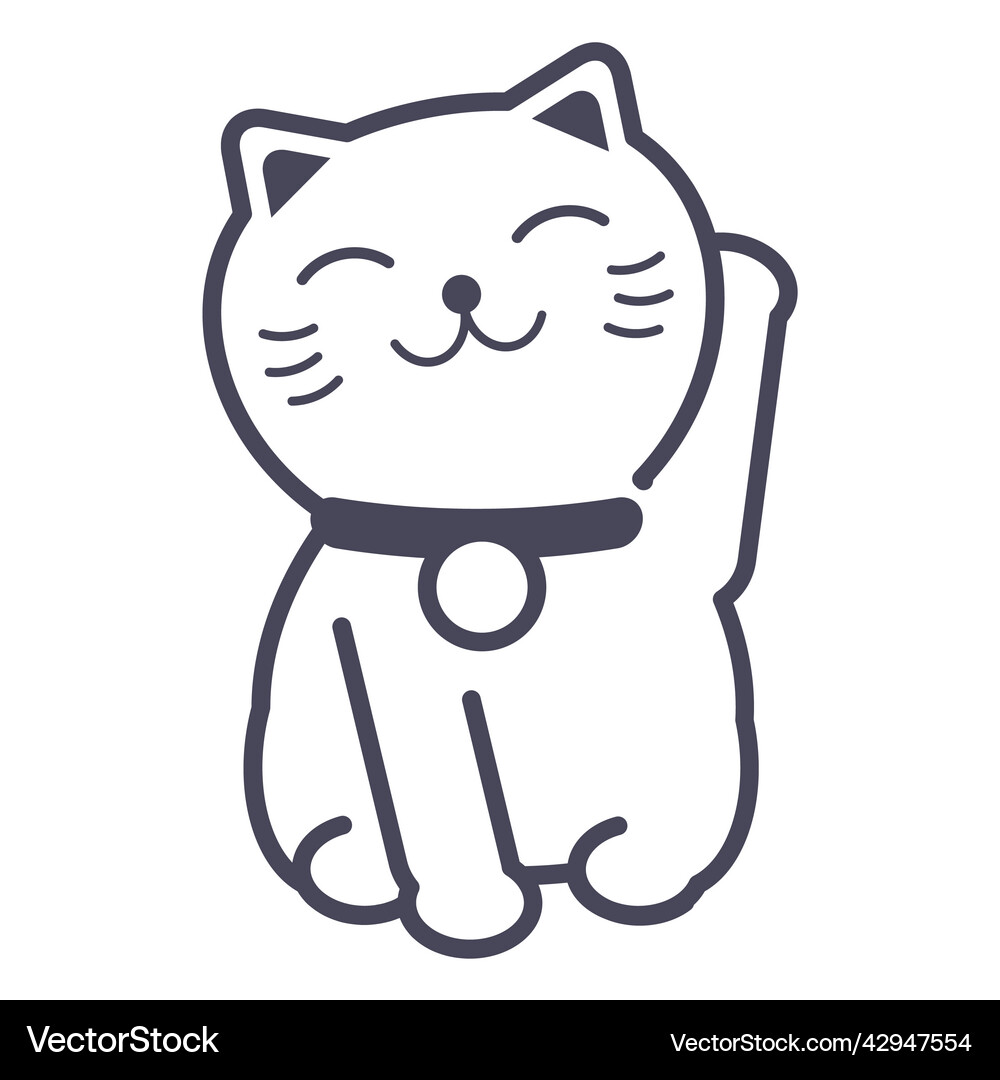 Maneki neko cat high quality Royalty Free Vector Image
