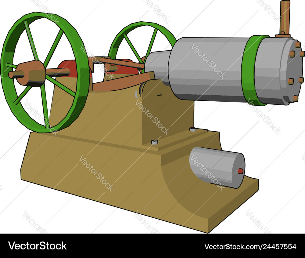Manually operated engine machine or color Vector Image