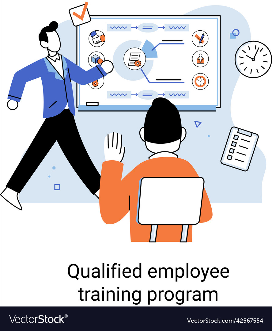 Qualified employee training program refresher Vector Image