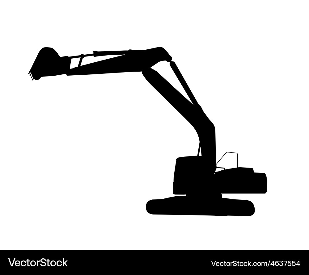 Working Excavator Isolated Royalty Free Vector Image