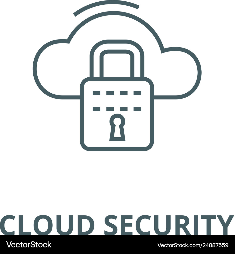Cloud security line icon security Royalty Free Vector Image