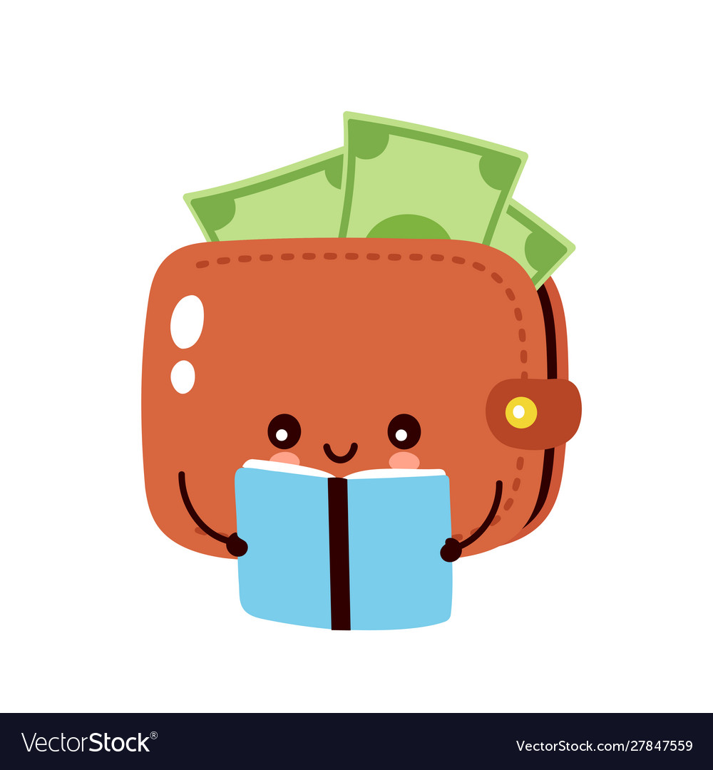 Cute happy money banknote wallet Royalty Free Vector Image Cute happy money banknote wallet Royalty Free Vector Image