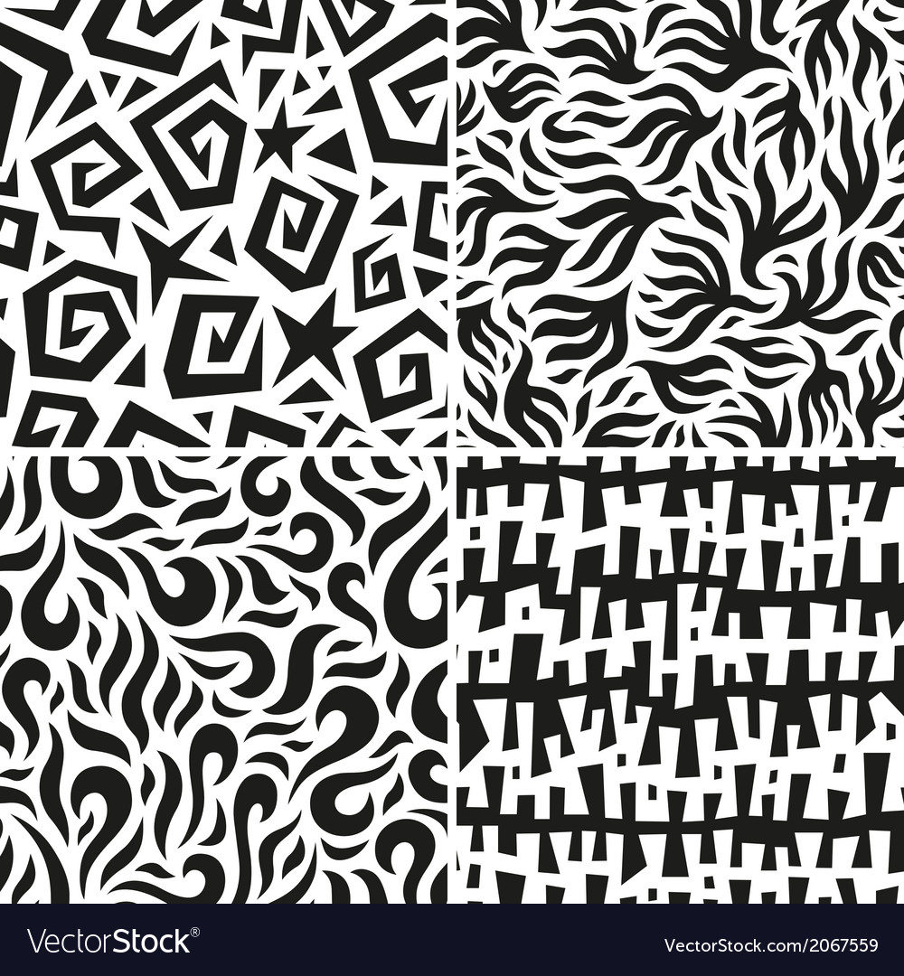 Seamless abstract backgrounds set Royalty Free Vector Image