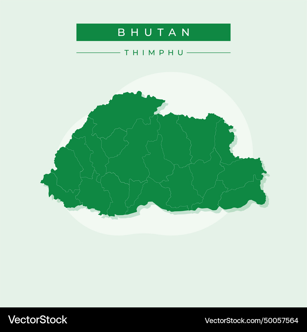 Bhutan map Royalty Free Vector Image - VectorStock