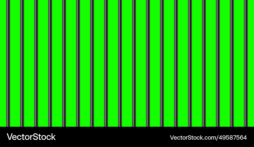 Black metal prison bars on green chroma key Vector Image