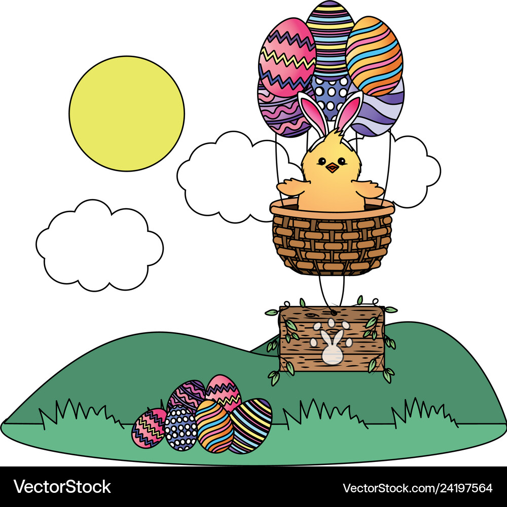 Chick with bunny ears Royalty Free Vector Image