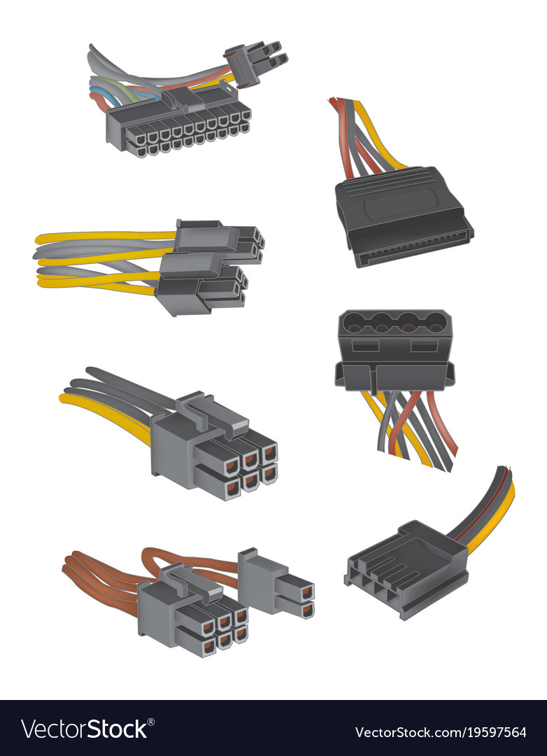 Computer connectors Royalty Free Vector Image - VectorStock