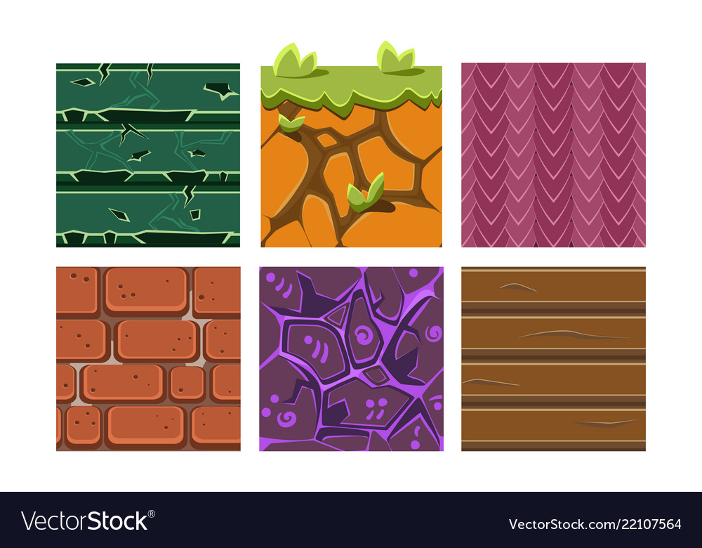 Flat set seamless textures and materials Vector Image Flat set seamless textures and materials Vector Image