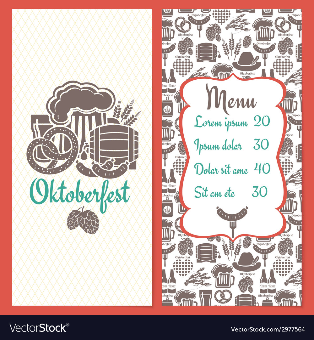 Oktoberfest Menu Template Royalty Free Vector Image